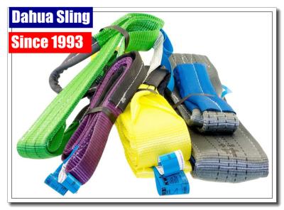 China Rainproof Double Ply Flat Lifting Slings Heavy Duty Tow Strap 4 Ton Capacity for sale