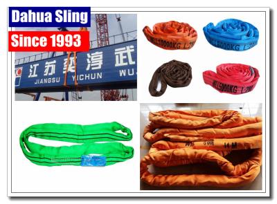 China Industrial Endless Round Slings 2 Ton Green For Large Steel Bars Eco Friendly for sale