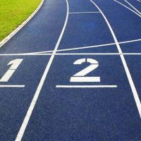 China OEM Blue Sandwich Running Track EPDM Rubber Race Track for sale