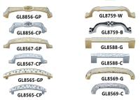 China Oval GL8872 Kitchen Cabinet Knobs Chrome Arched Black Dresser Pulls Furniture Handles for sale