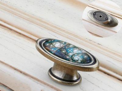 China Gold Plated Ceramic Kitchen Cabinet Knobs / Closet  Porcelain Handles T Bar Pulls  Furniture Fittings for sale