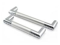 China 128mm Aluminum Kitchen Cupboard , Zinc Silver Refrigerator Door Pulls Simple Modern Dresser Knobs for sale