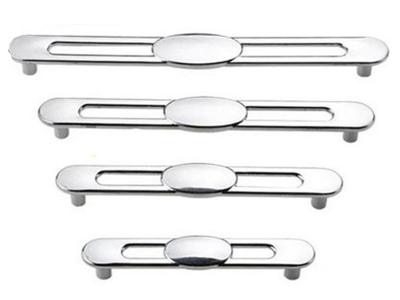 China Silver Kitchen Cabinet Handles And Knobs ,  Hollow DesignZinc Drawer Knobs Chrome Drawer Pulls for sale