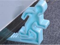 China Funny Design Glass Door Stopper , Soft Plastic Man Glass Shower Door Holder PVC Blue Man Door Stopper for sale