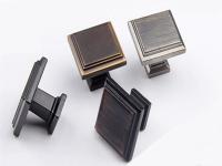 China 128mm American Stylish Plating Kitchen Cabinet Handles 96mm Black Arched Dresser Pulls Square Knobs for sale