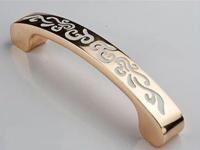 China zinc Alloy Golden Classical Kitchen Cupboard Door Handles / Silver Arched Dresser Pulls for sale