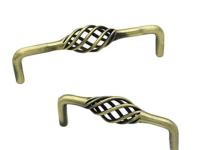 China Birdcage Black Kitchen Cabinet Handles And Knobs 96mm Antique Brass Furniture Hardware for sale