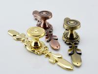 China 125mm Copper Kitchen Cupboard Door Handles Cabinet Door Pulls European Pastoral Style for sale