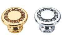 China Cut Face Purple Crystal Drawer Handles And Knobs , Zinc Cupboard Knobs Glass Crystal Drawer Knobs for sale