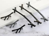 China Wardrobe North European forest  Drawer Handles And Knobs 96mm Black Dresser Pulls Grey Furniture Handles for sale