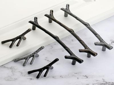 China Wardrobe North European forest  Drawer Handles And Knobs 96mm Black Dresser Pulls Grey Furniture Handles for sale