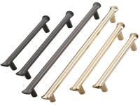 China cupboard North European forest  Drawer Handles And Knobs 96mm Black Dresser Pulls salt spray test for sale