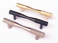 China Norway Stylish  Handles Kitchen cabinet pulls and handles Knurled Handle Brushed Brass  Aluminum Door pulls for sale