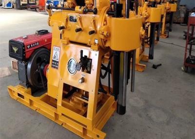 China Yellow Color 75mm Core Drill Rig With BW 160 Mud Pump 130 Meters Depth Diesel Engine for sale