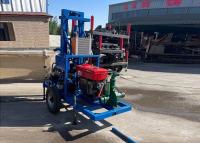 China Water Well Drilling Rig Trailer Mounted 100mm Hole Diameter Blue Diesel Engine for sale