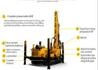 China 300 Meter Hydraulic Crawler Rotary Dth Water Well Drilling Rig Machine for sale