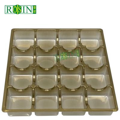 China 16 Cavity Disposable Biscuit Tray Packaging Plastic PP Gold Lightweight for sale