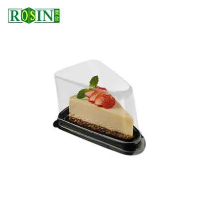 China Triangle Transparent Plastic Bakery Packaging Disposable Cheesecake Slice Containers for sale