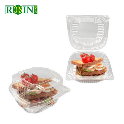 China Disposable Hinged Round / Triangle Pie Cake Container Plastic Clamshell Pie Slice Containers Packaging With Lid Custom for sale