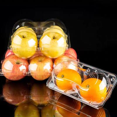 China 2 4 6 8 Cells Packaging Apple Container Plastic Fresh Fruit Blister Clear Box PET Plastic Clamshell Apple Packaging for sale