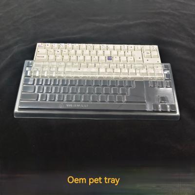 China Durable Disposable Plastic Transparent 90 Cell PET Computer Keyboard Dustproof Blister Tray Keyboard Cap Inner Tray for sale