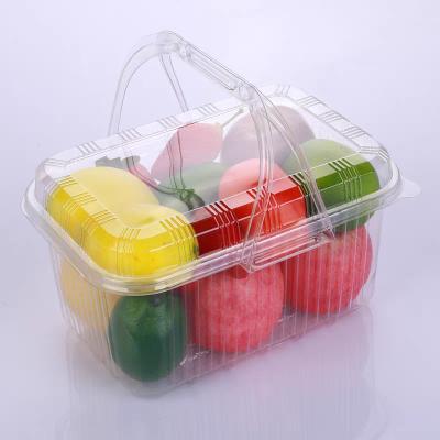 China Strawberries Picking Basket Disposable Plastic Blister Transparent Fruit Handheld Packaging Box Fruit Packaging Handheld Box Cover for sale