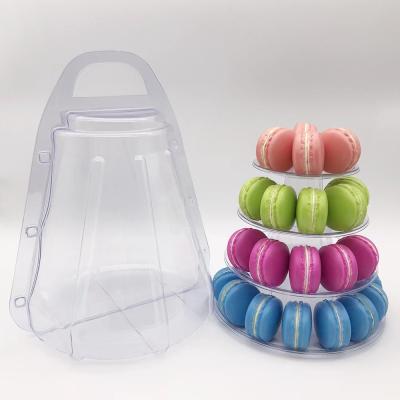 China Custom PET Transparent Macaron Display Rack With Macaron Inner Tray And Macaron Box for sale