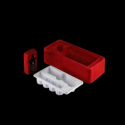 China Disposable PP Pet PVC PS Flocking Plastic Black / White Plastic Blister Tray For Food Cosmetics for sale