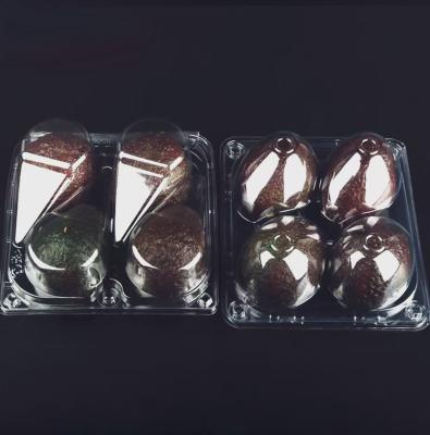 China Customized Disposable Transparent 4 Cells Avocado Vacuum Formed Clamshell Packaging 6 Cavity PET Plastic Transparent Strawberry Fruit Packaging Box for sale