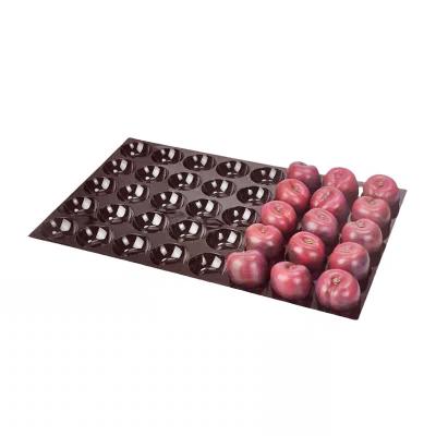 China 24 / 40 Hole Fruit Tray Plastic Black PP PET Display Apple Plastic Tray for sale