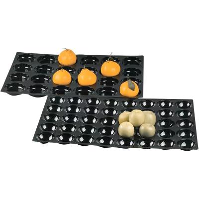 China 9 / 25 / 28 / 30 Hole Disposable Pp Black Fruit Tray Plastic Blister PET Display Kiwi / Pitaya Plastic Tray For Supermaket for sale