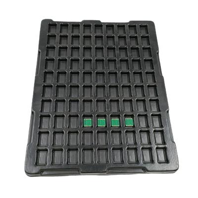 China Electronic Component Tray Chip Parts Esd Black PS Anti-static Vacuum Forming Pcd Tray for sale