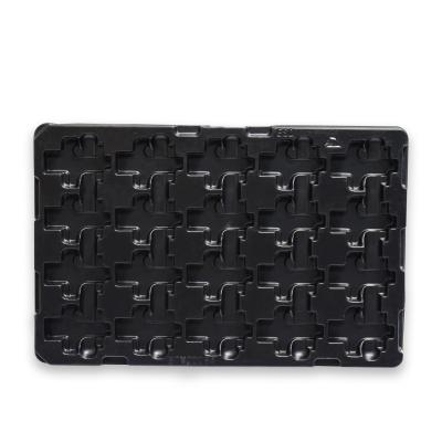 China Customized Disposable Black PS Anti Static Automotive Piston Accessories Auto Parts Electronic ESD Plastic Cells Tray for sale