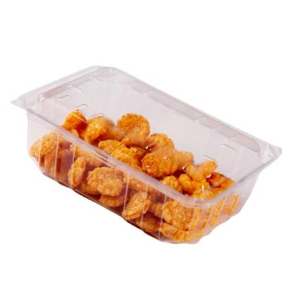 China cake container with lid clear rectangle plastic blister bread box disposable pastry snack clamshell box for sale