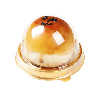 China Customized gold mini egg yolk pastry disposable dome PET plastic packaging box for sale