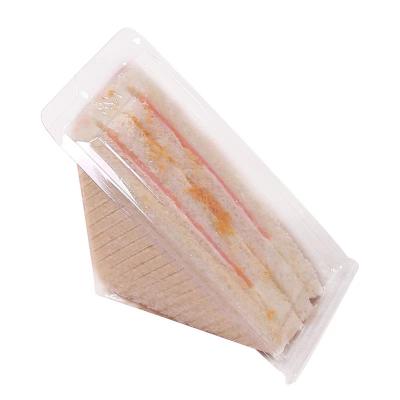 China Sandwich packaging box transparent triangular plastic blister box disposable pastry sandwich clamshell cake box for sale