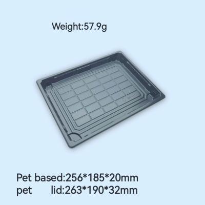 China Japanese Style Commercial Sushi Box Disposable Rectangular Blister Container With Lid Sashimi Takeaway Packaging Box for sale
