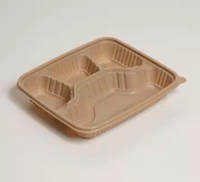 China Eco-Friendly Disposable Rice Husk Fiber Clamshell Lunch Box Unbleached Biodegradable Food Container for sale