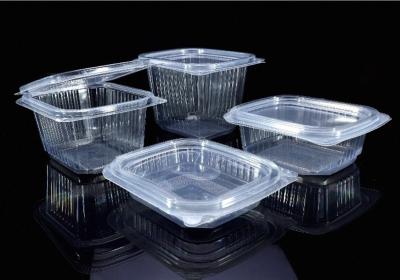 China Customized square fruit salad box food grade transparent disposable takeaway sauce packaging box for sale