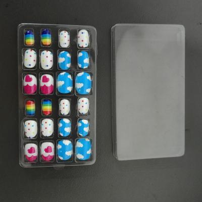 China Customized logo plastic transparent 20 grid nail plastic blister tray with cover for sale