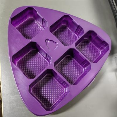 China Customized disposable 6 cavity purple dried fruit gift box packaging tray for sale