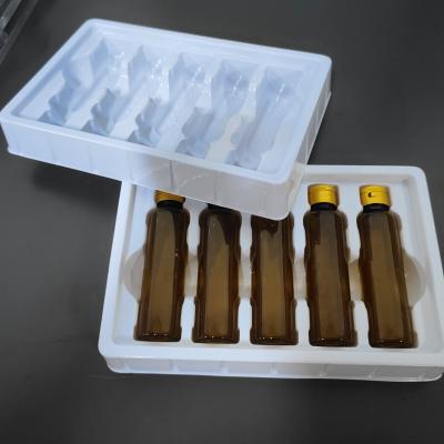 China Customized 5 compartments 10ml vaccine medical white PET/PP ampoule tray for sale