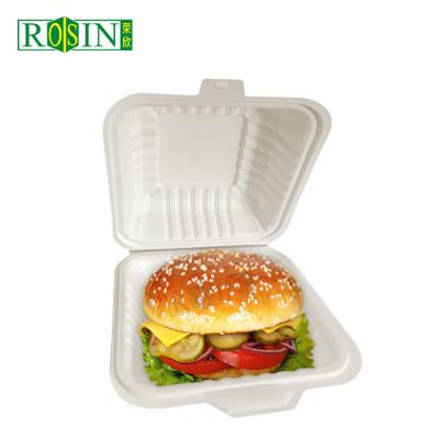 China Biodegradable Cornstarch Takeaway Clamshell Boxes Disposable Eco Friendly Food Containers for Lunches and Snacks for sale