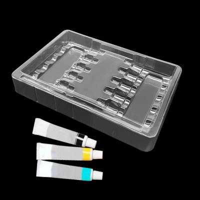China Multi Slot Transparent Plastic Paint Tube Containers Pigment Storage Packaging Blister Tray for Art for sale