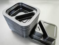 China Customized 2 cells blister disposable mini PET square sauce cup with lid for sale