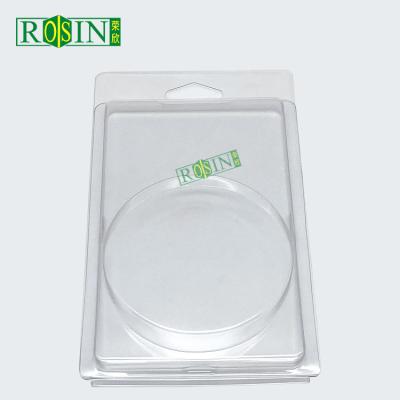China Customized PET Disposable Transparent Plastic Rectangular Blister Packaging With Circular Inner Cavity Clamshell Packaging for sale