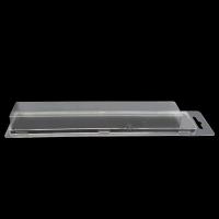 China Customized Disposable Transparent Plastic PET Mini Rectangular Clamshell Blister Box With Handle Holes for sale