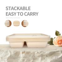 China Corn Starch Lunch Food Container with Compartment Eco Friendly Packaging Disposable Biodegradable Cornstarch Lunch Box for sale