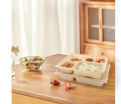 China Biodegradable Disposable 1050ML Cornstarch Togo Lunch Box Takeout Plastic Takeaway Corn Starch Food Container for sale