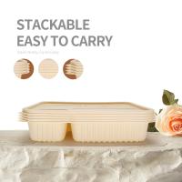 China Biodegradable Disposable 1050ML Cornstarch Togo Lunch Box Takeout Plastic Takeaway Corn Starch Food Container for sale